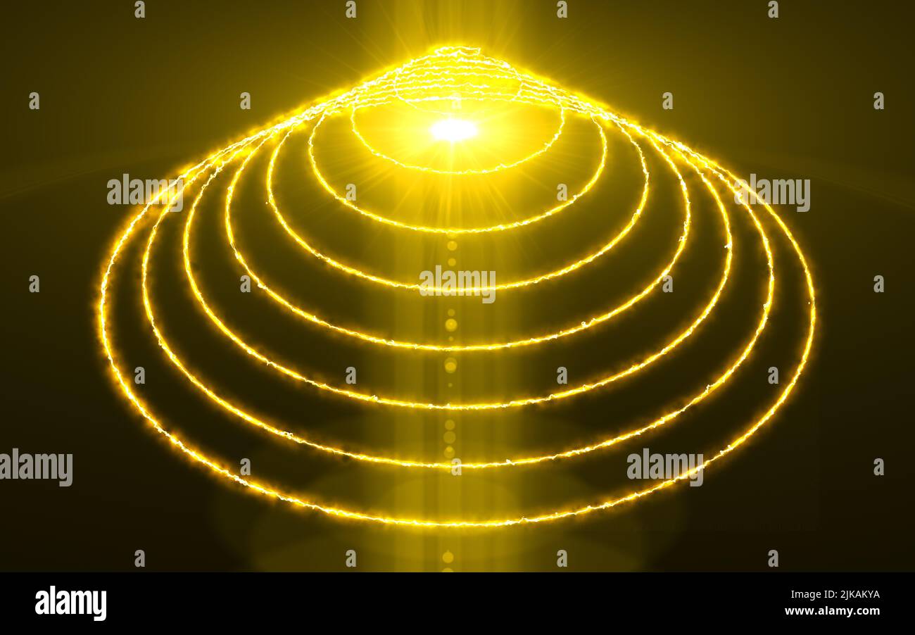 Gold round lines and light effect background.Glowing circle shape Stock ...
