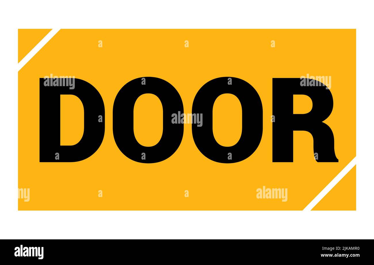 DOOR text written on yellow-black rectangle stamp sign Stock Photo - Alamy