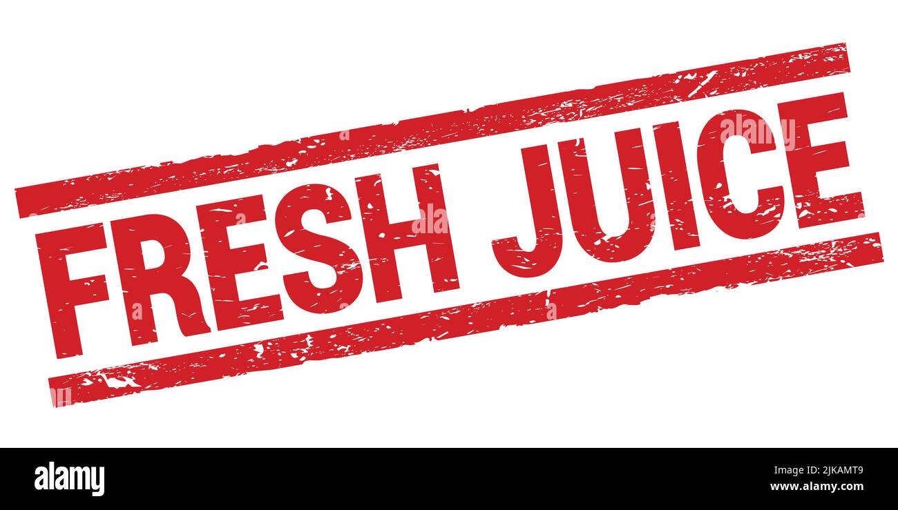 FRESH JUICE text written on red rectangle stamp sign Stock Photo - Alamy
