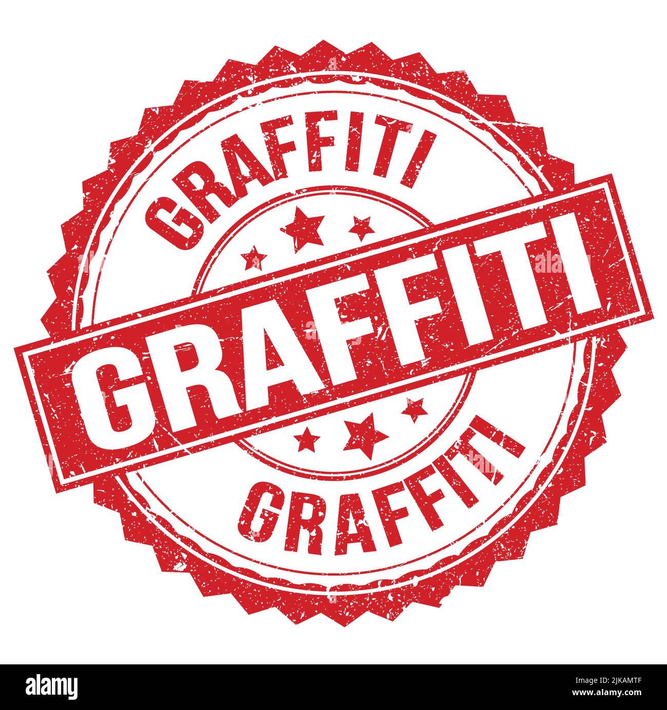 GRAFFITI text written on red round stamp sign Stock Photo - Alamy