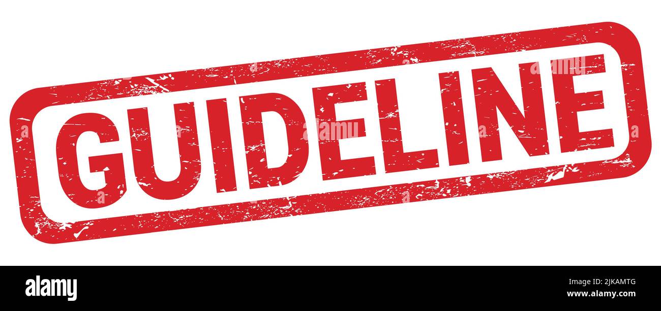 GUIDELINE text written on red rectangle stamp sign Stock Photo - Alamy