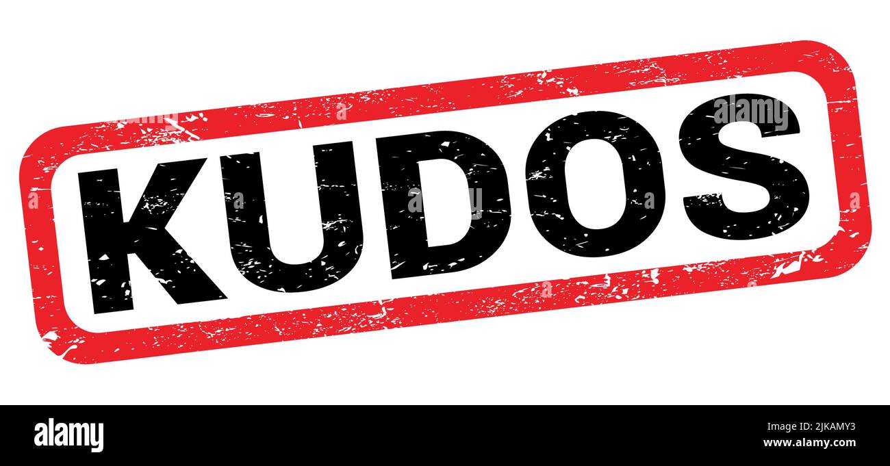 KUDOS text written on red-black rectangle stamp sign Stock Photo - Alamy