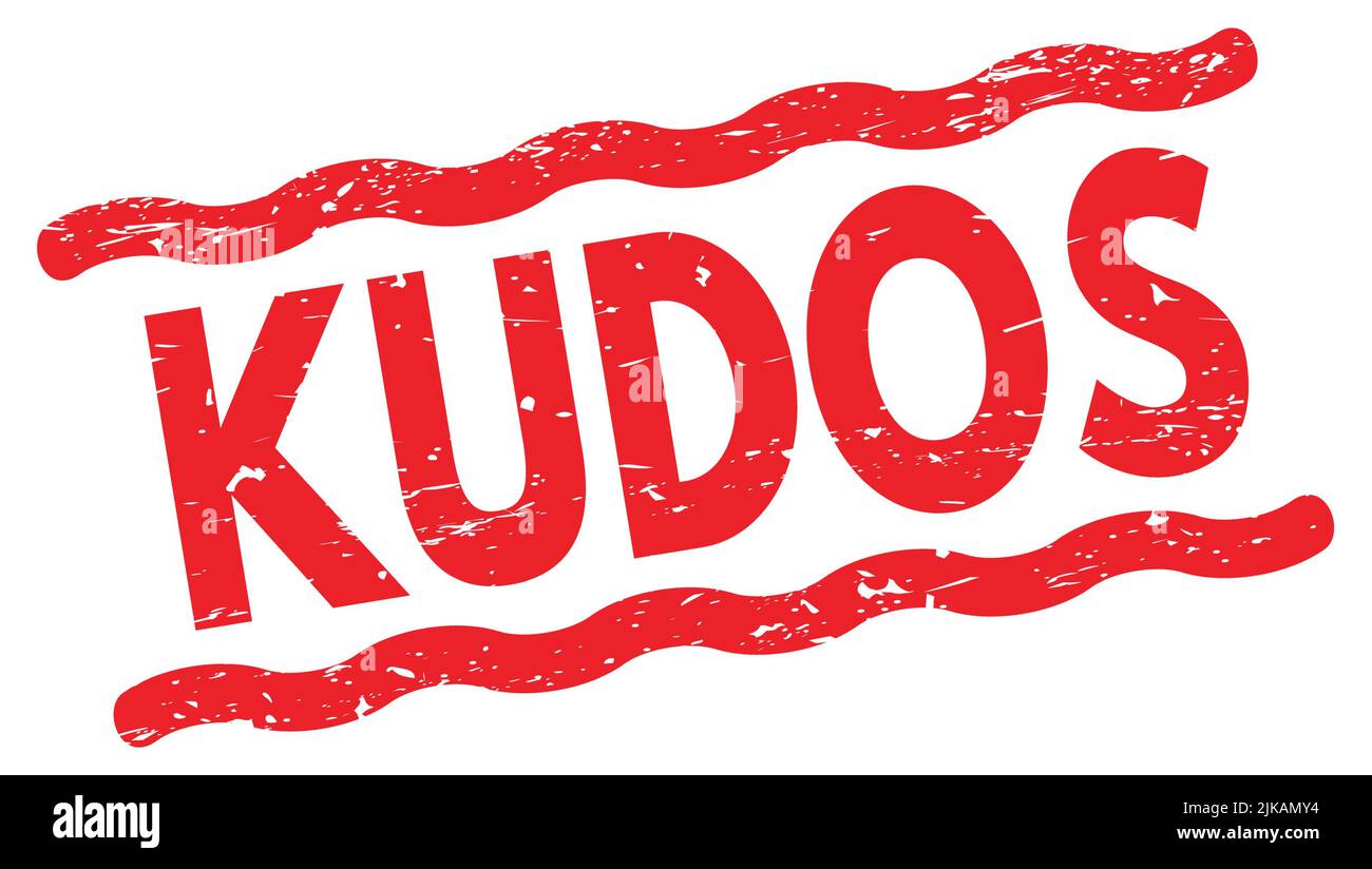 KUDOS text written on red lines stamp sign Stock Photo - Alamy