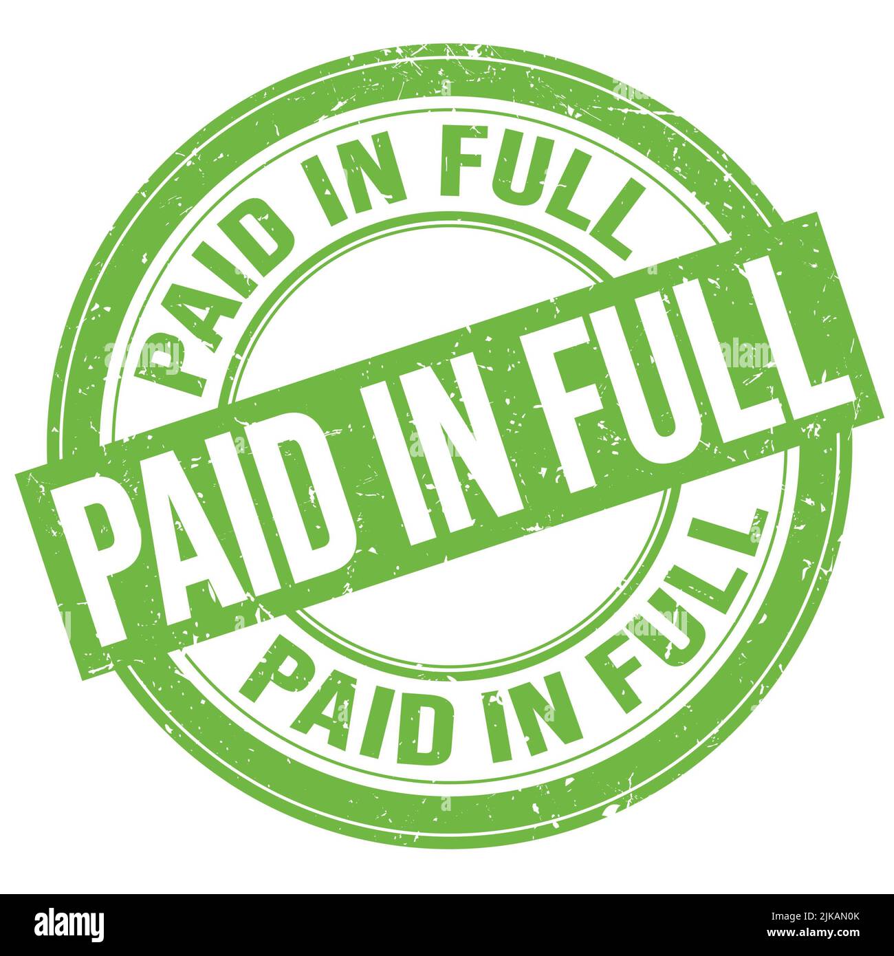 PAID IN FULL text written on green round grungy stamp sign Stock Photo ...