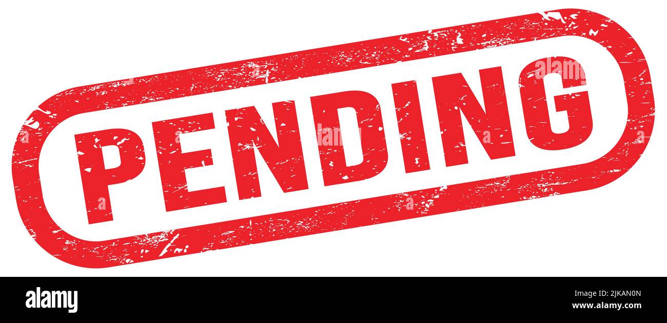 PENDING, text on red rectangle stamp sign Stock Photo - Alamy