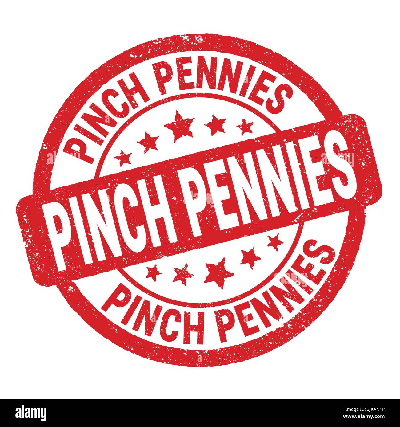 PINCH PENNIES text written on red grungy stamp sign Stock Photo - Alamy