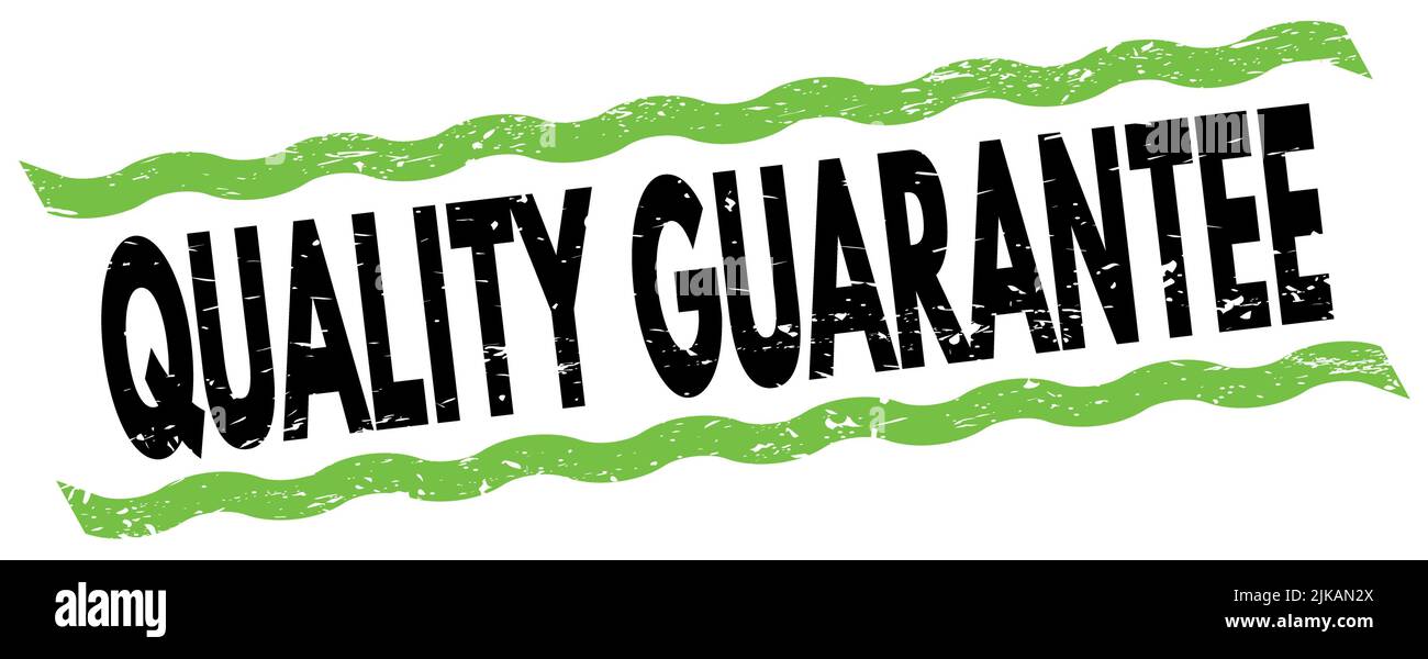 QUALITY GUARANTEE text written on green-black lines stamp sign Stock ...
