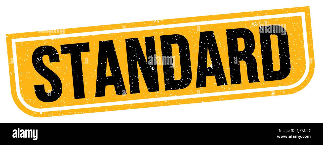 STANDARD text written on yellow-black grungy stamp sign Stock Photo - Alamy
