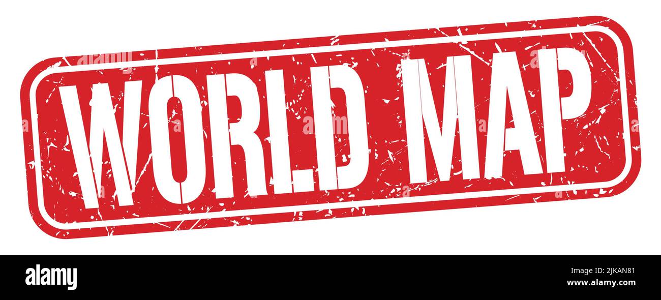WORLD MAP text written on red grungy stamp sign Stock Photo - Alamy