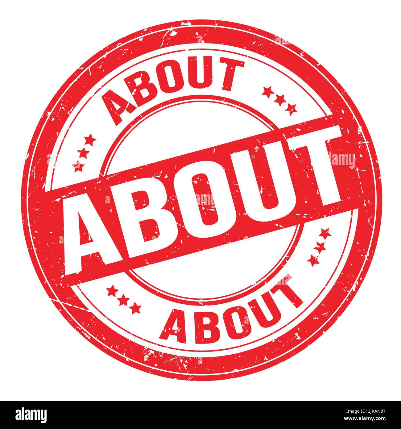 ABOUT text written on red round grungy stamp sign Stock Photo - Alamy