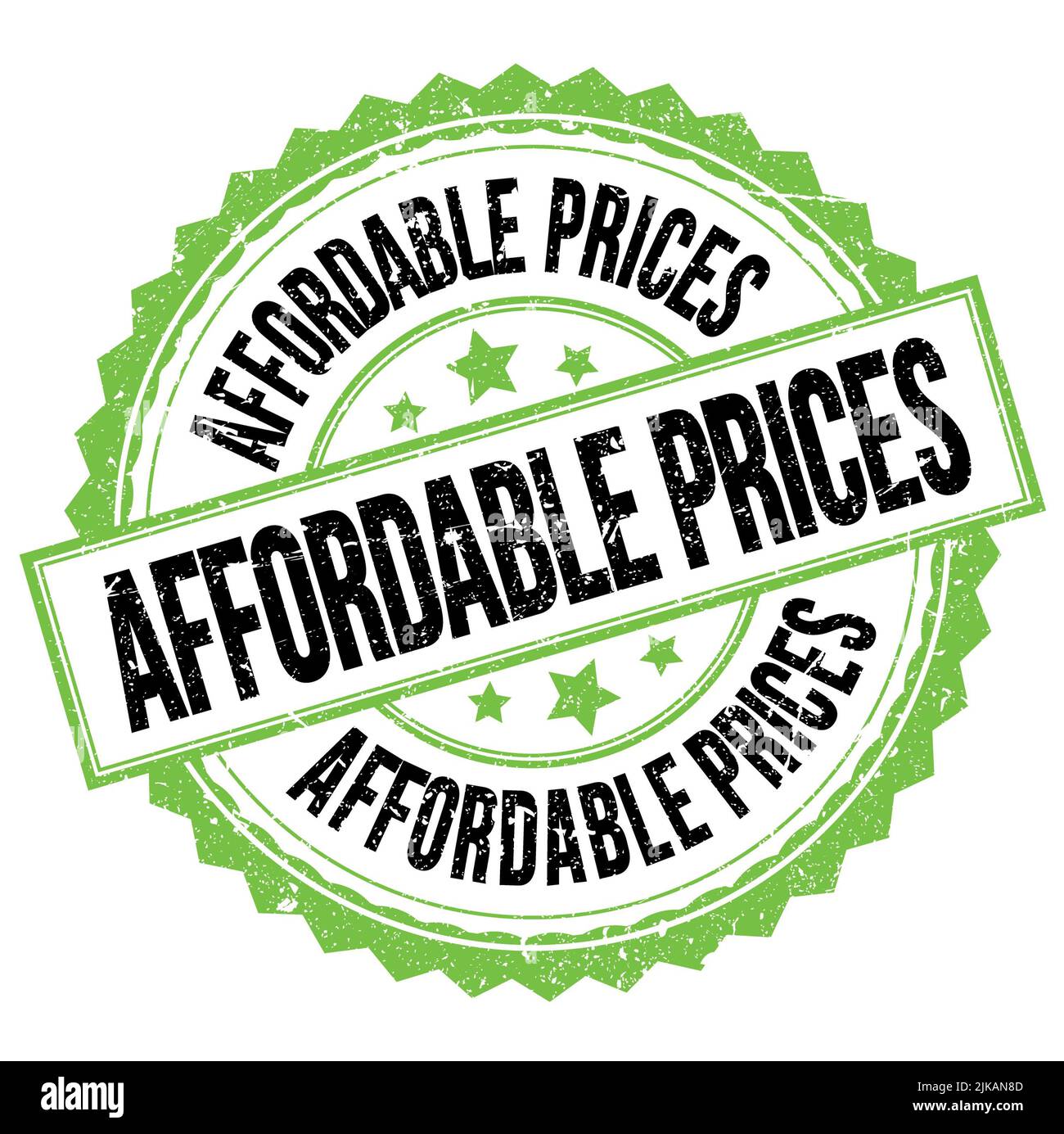 AFFORDABLE PRICES text written on green-black round stamp sign Stock ...