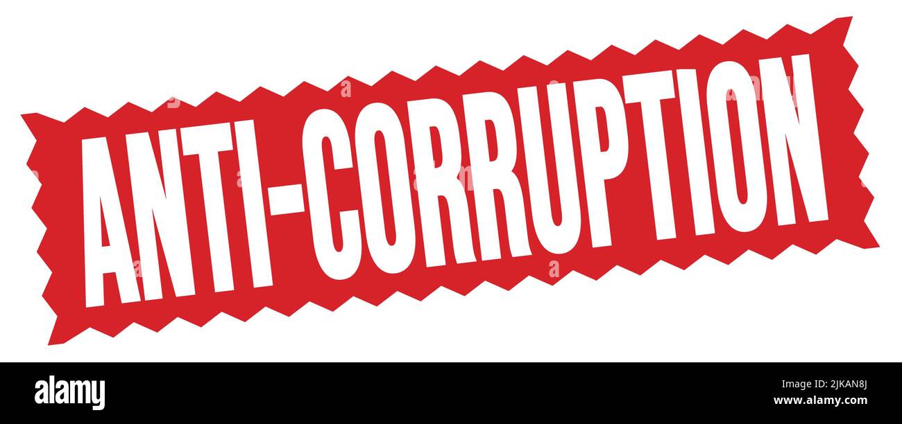 ANTI-CORRUPTION text written on red zig-zag stamp sign Stock Photo - Alamy