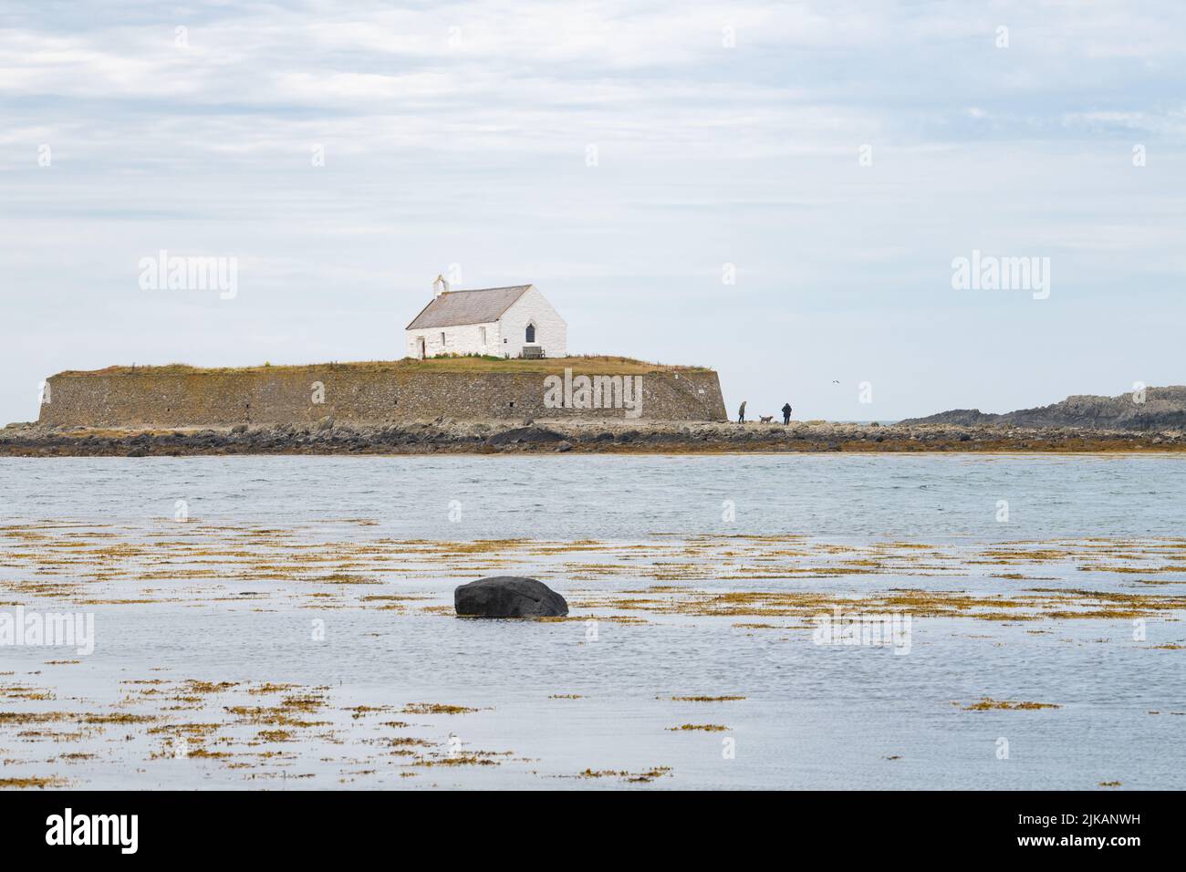 St Cwyfans Church - Church in the Sea - Isle of Anglesey, Wales Stock ...