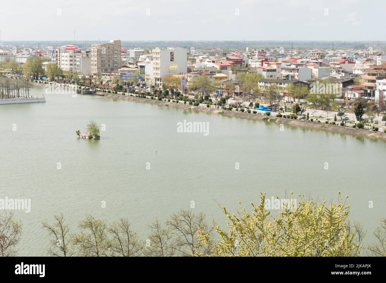 Lahijan, IRAN - July 31, 2019 Cityscape of Lahijan pool in Gilan ...