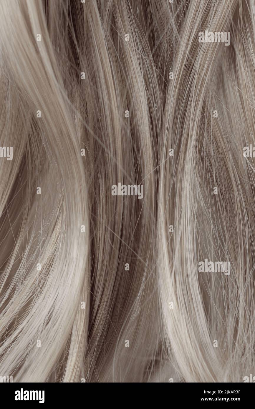 Gray curly hair texture closeup. Light gray hair background Stock Photo ...