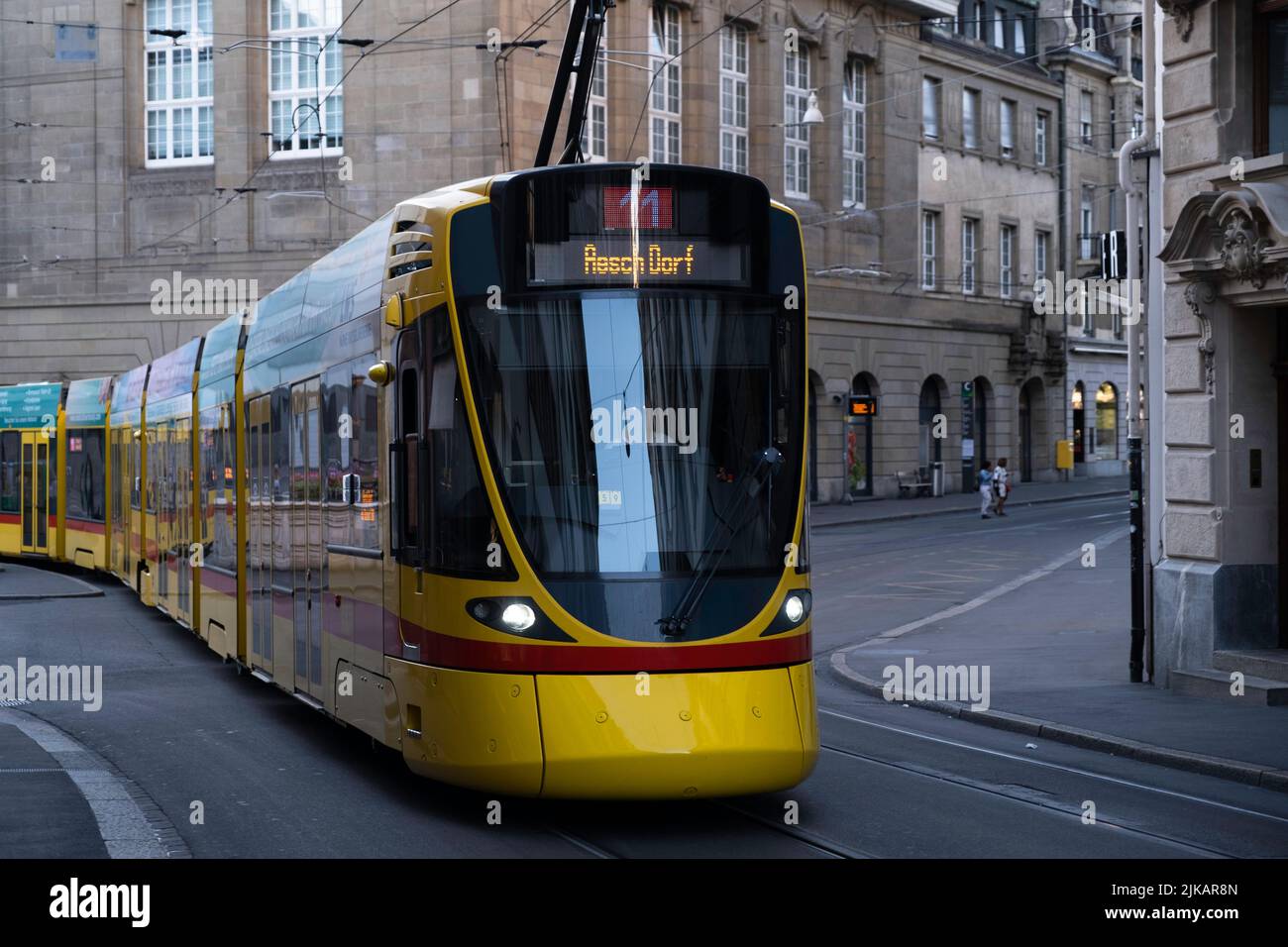 Electric tram of the tram network of the public transport company Basel ...