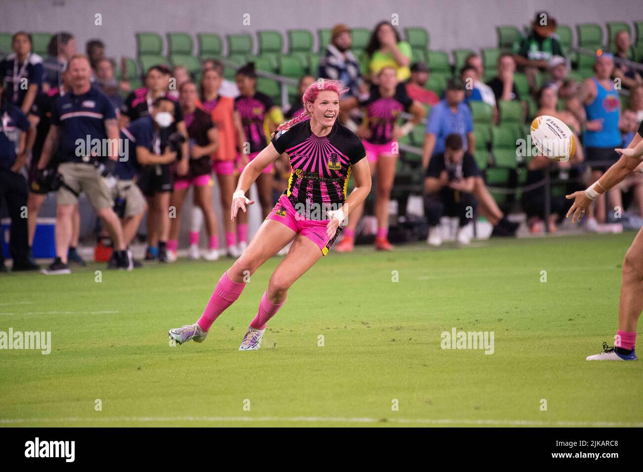 July 30, 2022: Headliners Rugby player Emma Farnan (13) in action ...