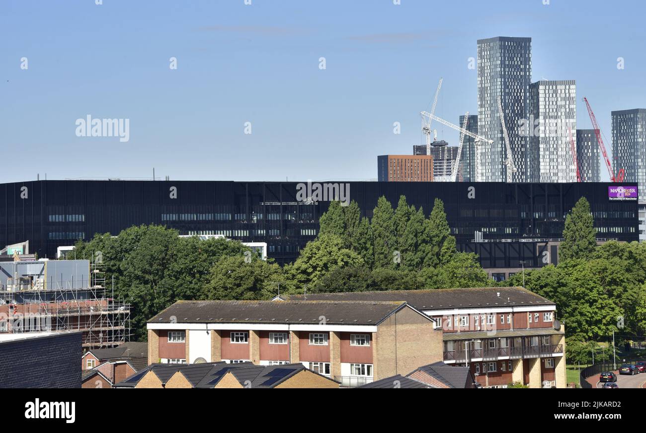 A high level view of the new, black, Engineering Building at the ...