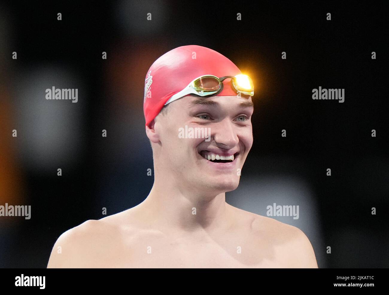 England's James Wilby with a gold reflection in his goggles at Sandwell ...