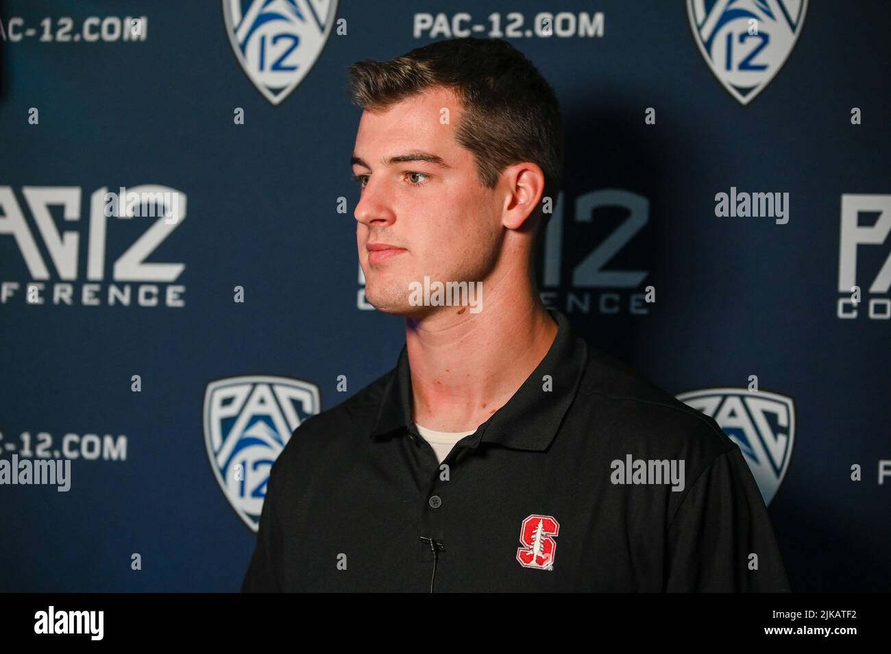 Stanford Cardinals quarterback Tanner McKee during PAC-12 Media Day on ...