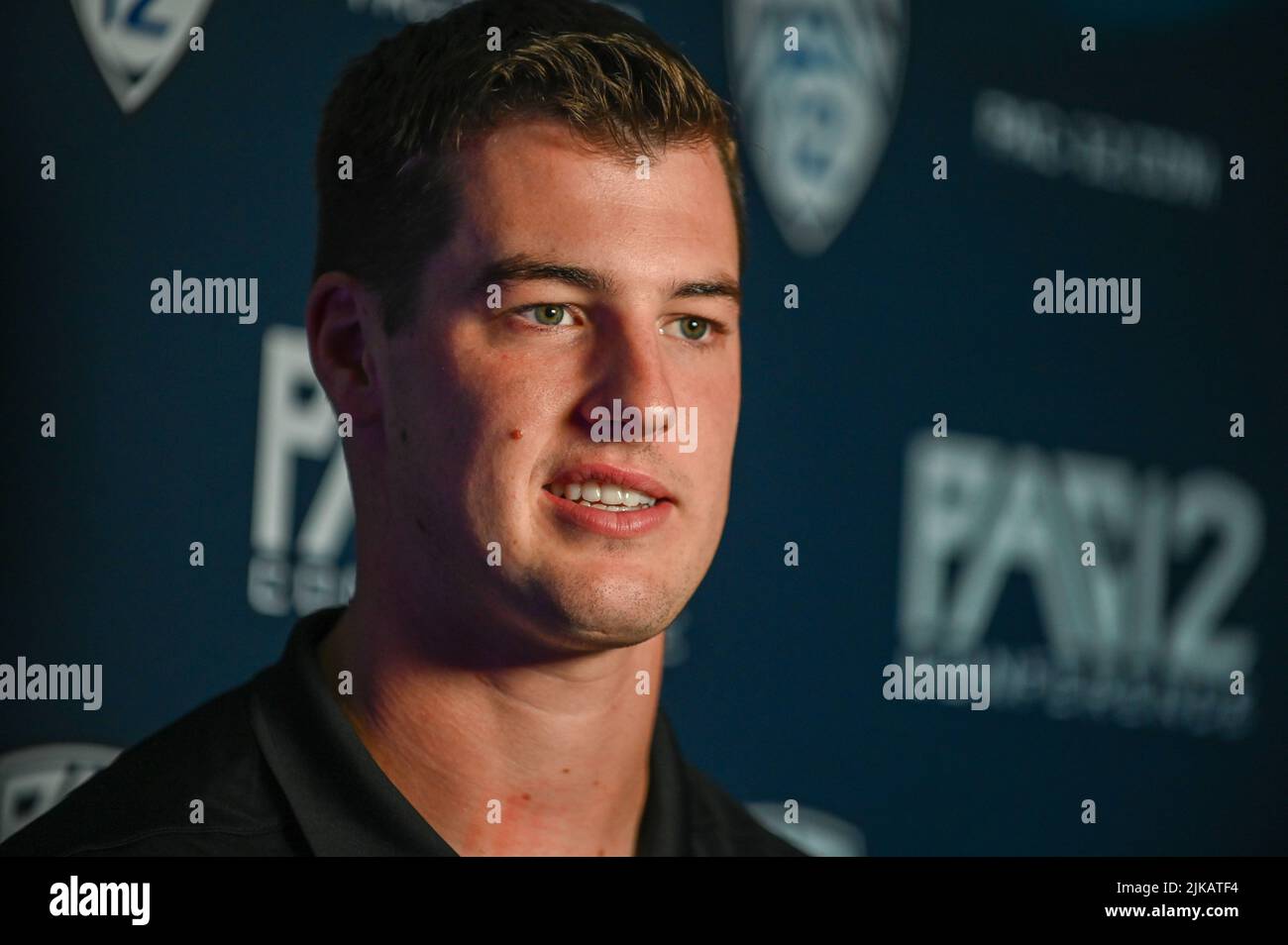 Stanford Cardinals quarterback Tanner McKee during PAC-12 Media Day on ...