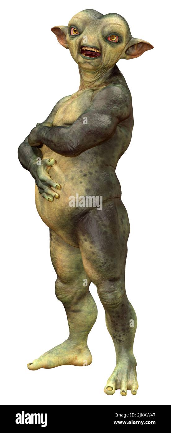 3D rendering of a green alien isolated on white background Stock Photo ...