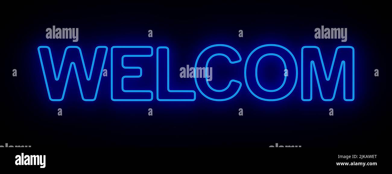welcome on dark background. 3D illustration Stock Photo - Alamy