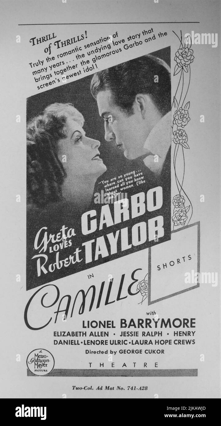 GRETA GARBO and ROBERT TAYLOR in CAMILLE 1936 director GEORGE CUKOR ...