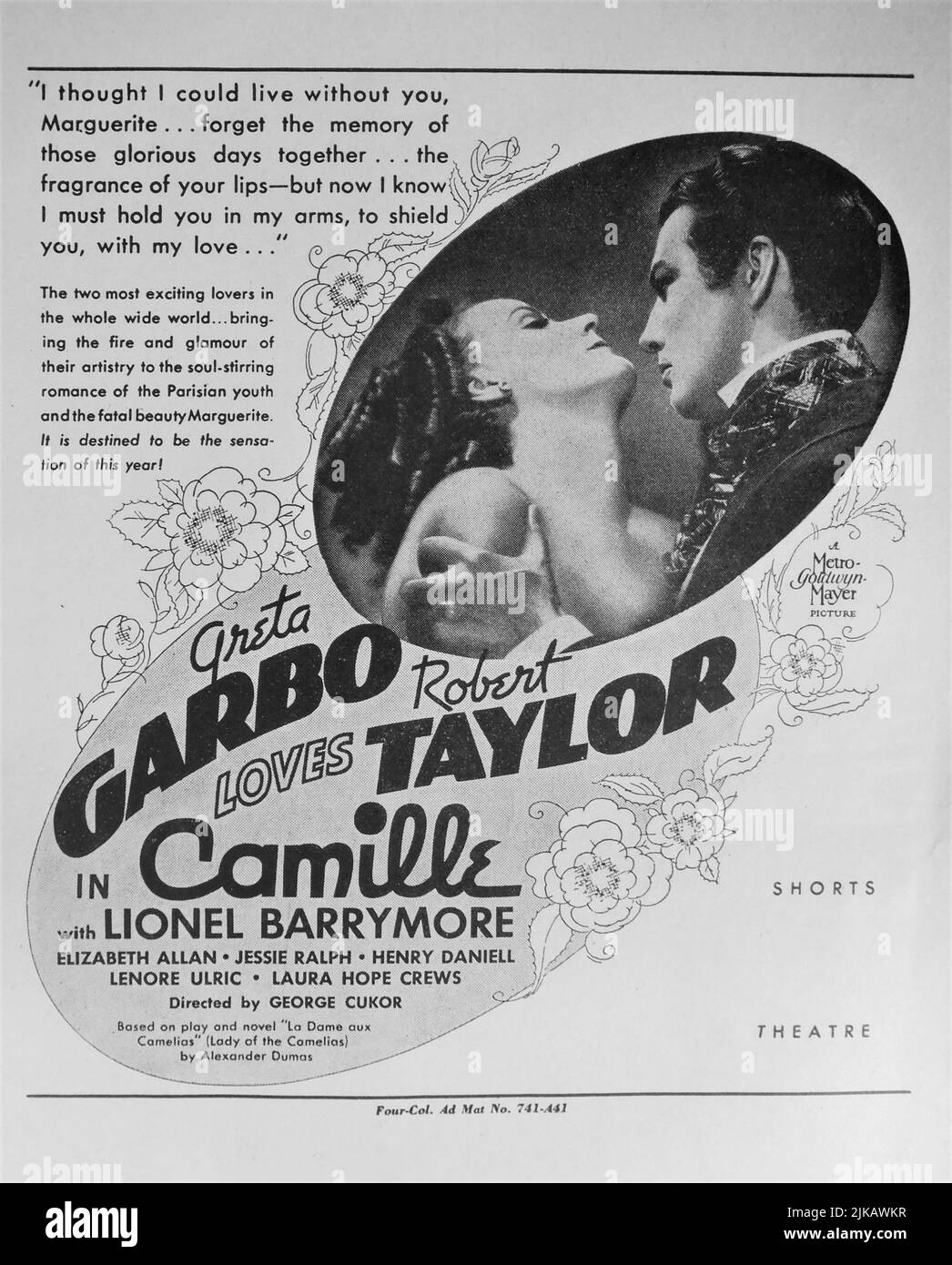 GRETA GARBO and ROBERT TAYLOR in CAMILLE 1936 director GEORGE CUKOR novel / play Alexandre Dumas ...