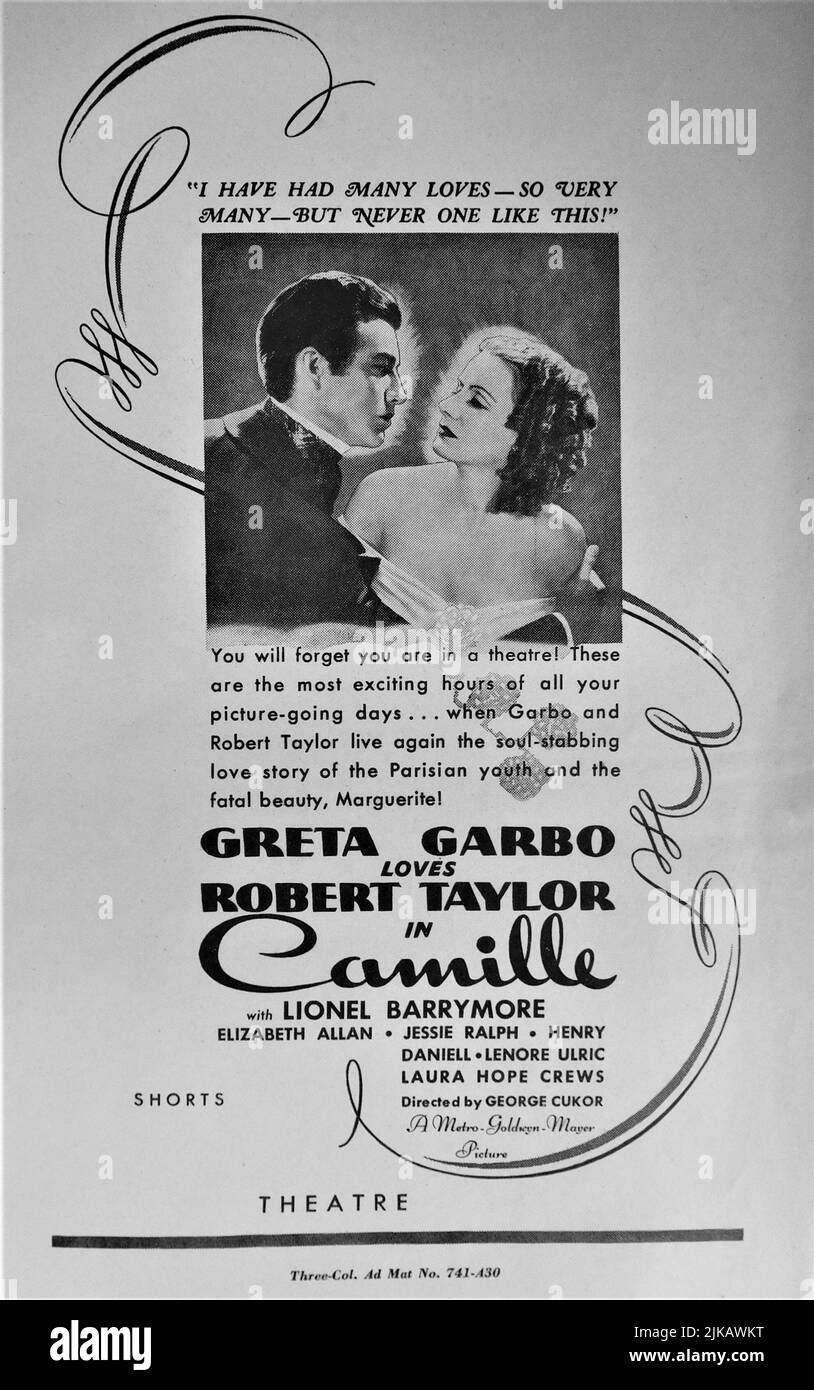 GRETA GARBO and ROBERT TAYLOR in CAMILLE 1936 director GEORGE CUKOR novel / play Alexandre Dumas ...