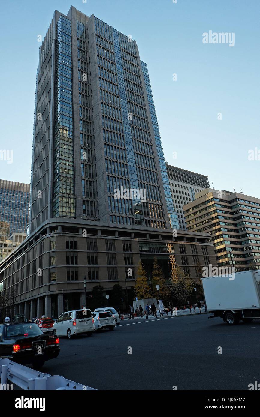 Exterior cityscape design and downtown building architecture of Tokyo ...