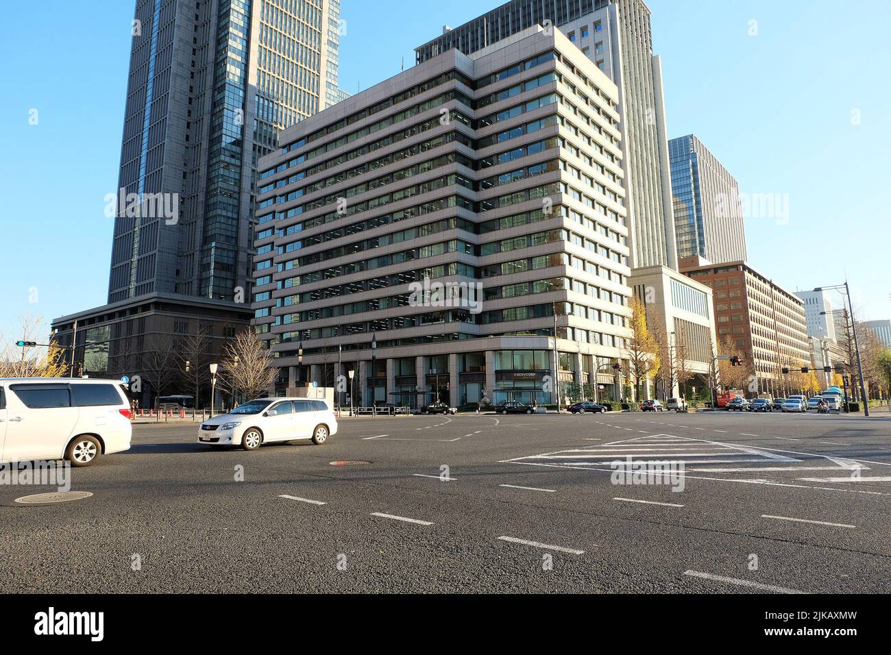 Exterior cityscape design and downtown building architecture of Tokyo ...