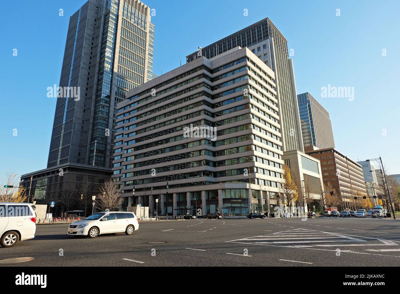 Exterior cityscape design and downtown building architecture of Tokyo ...
