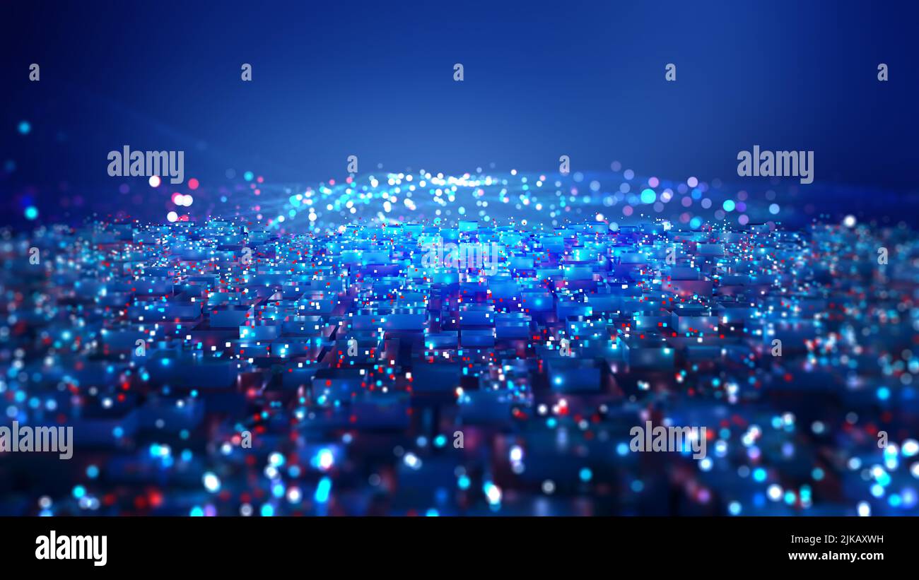 Global database. Motherboard, processor, CPU, quantum computer 3D ...