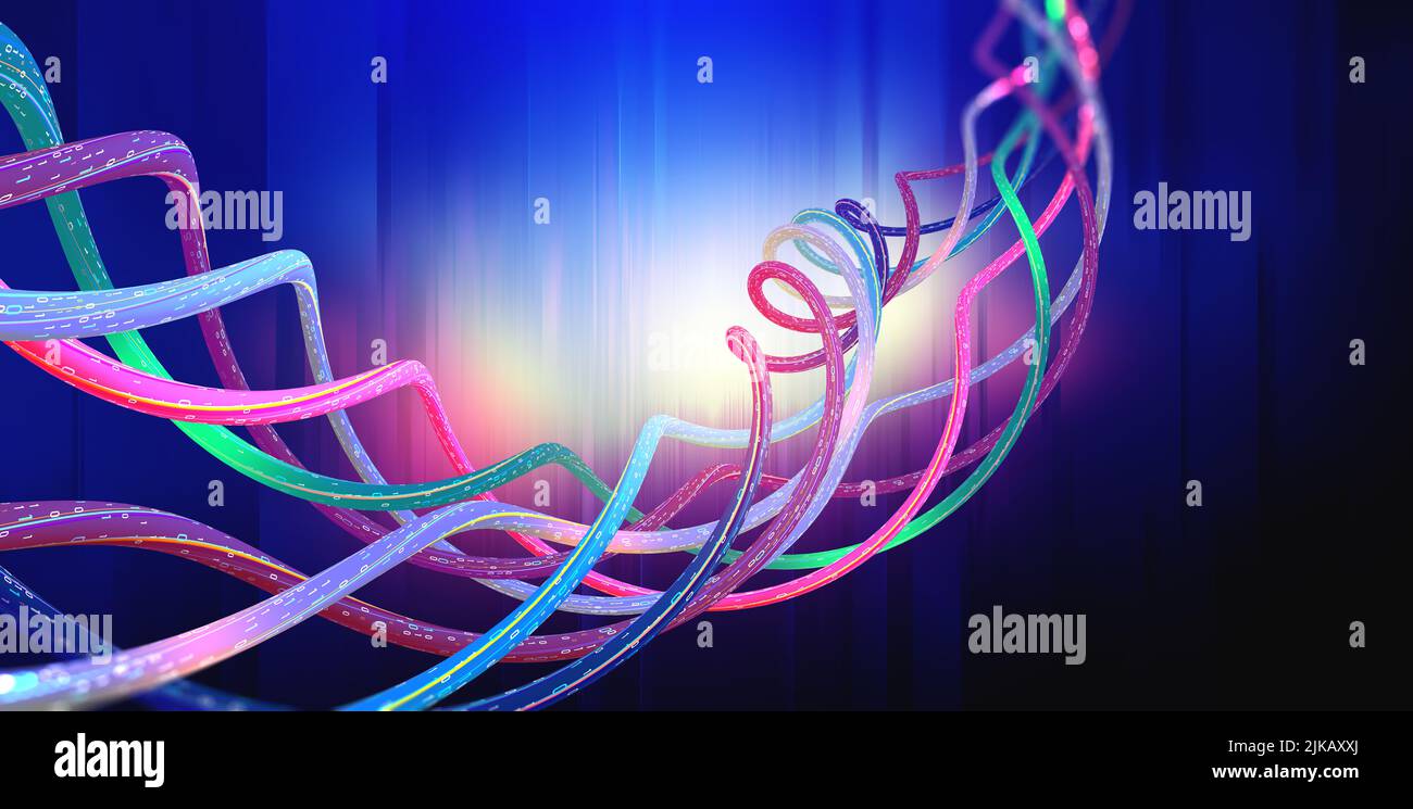 Cyber structure 3D illustration. Nano space medical research and ...