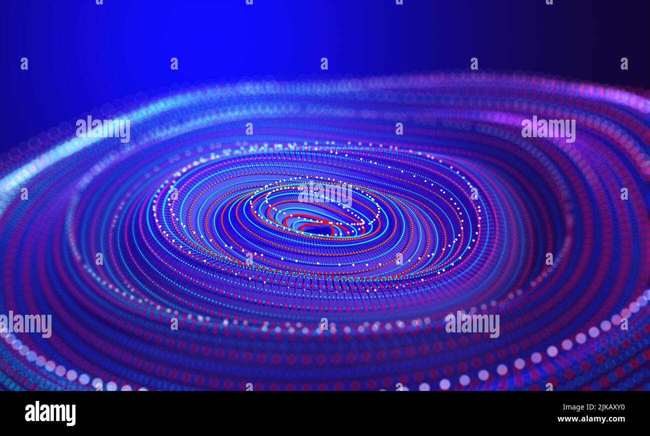 Music waves. Big Data concept. Digital neural network. Introduction of ...