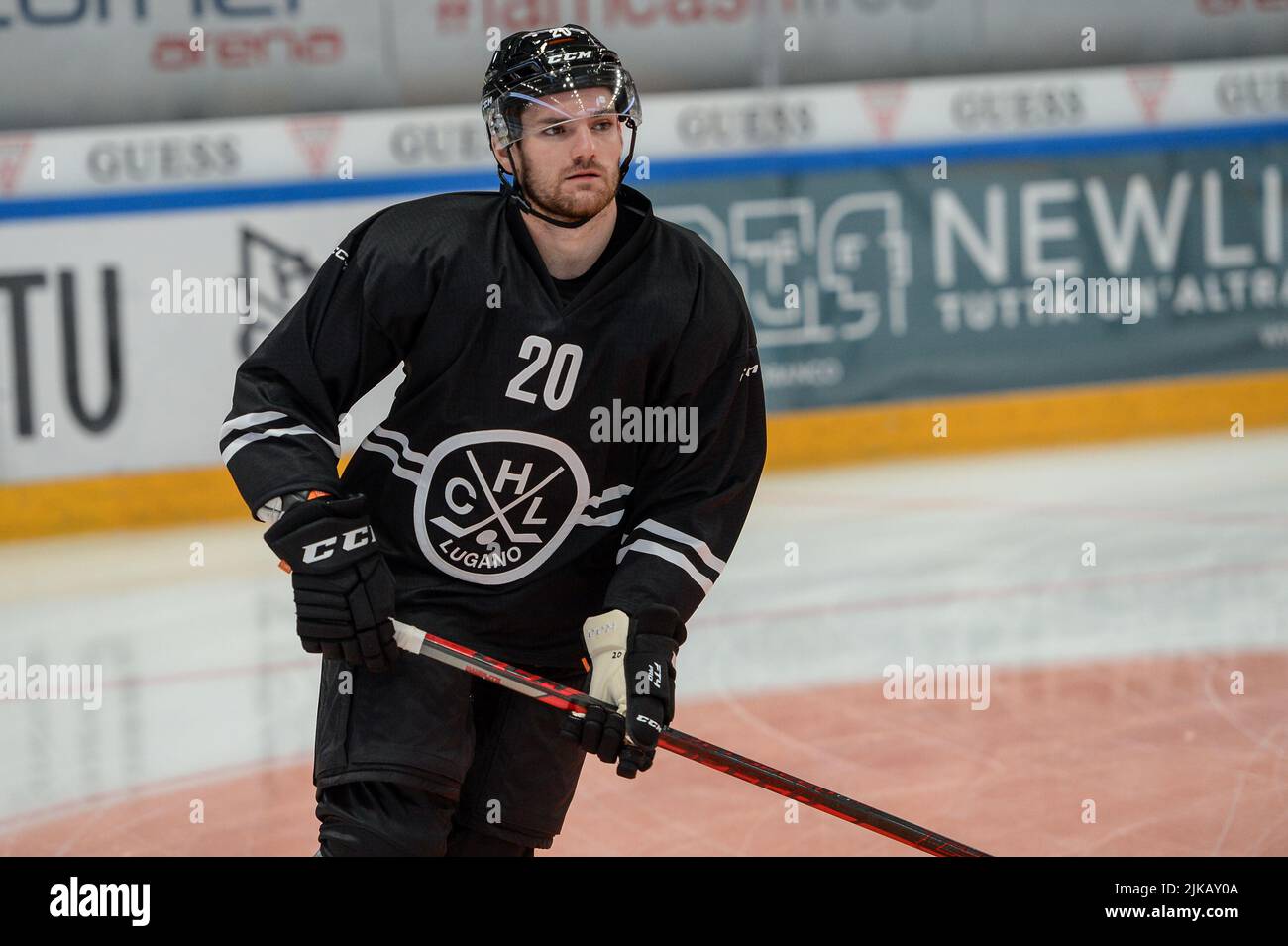 01.08.2022, Quinto, HC Lugano’s first practice of the season. #20 Kris ...