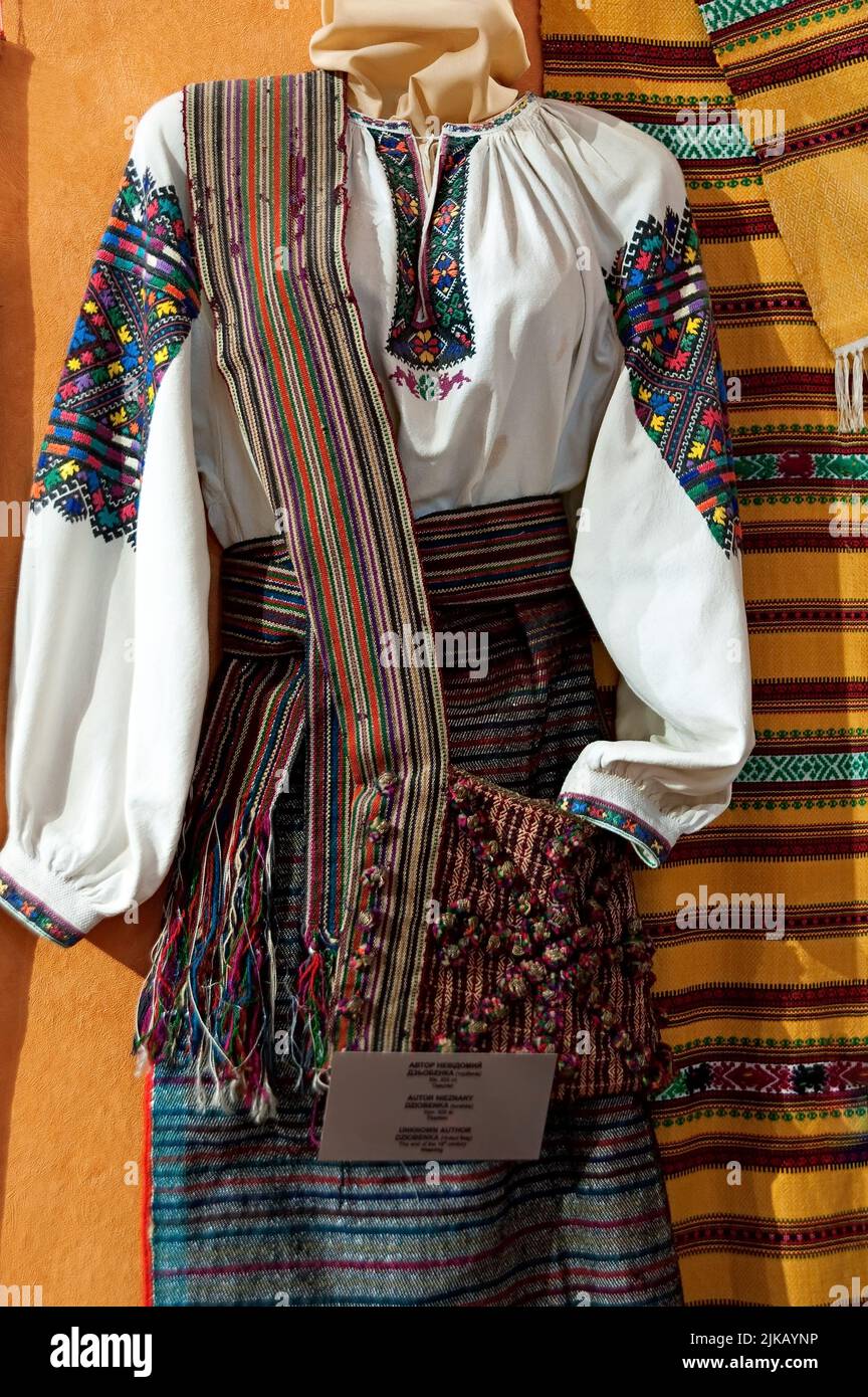 Ukrainian folk costume with plakhta, in Ivano-Frankivsk Ukraine Stock ...