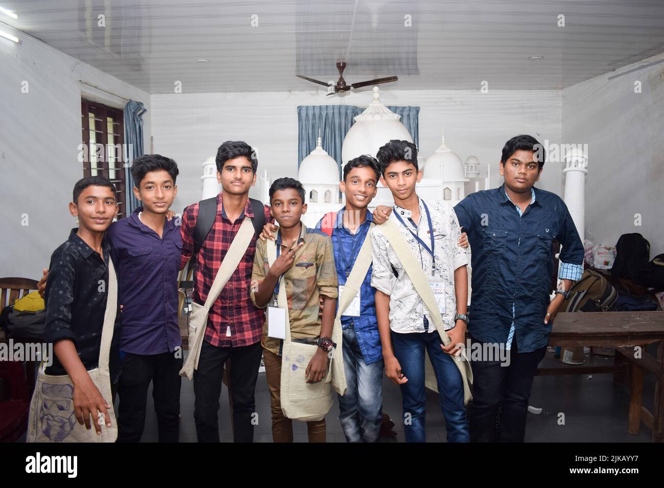 A group of Indian young college students posing for photo Stock Photo ...