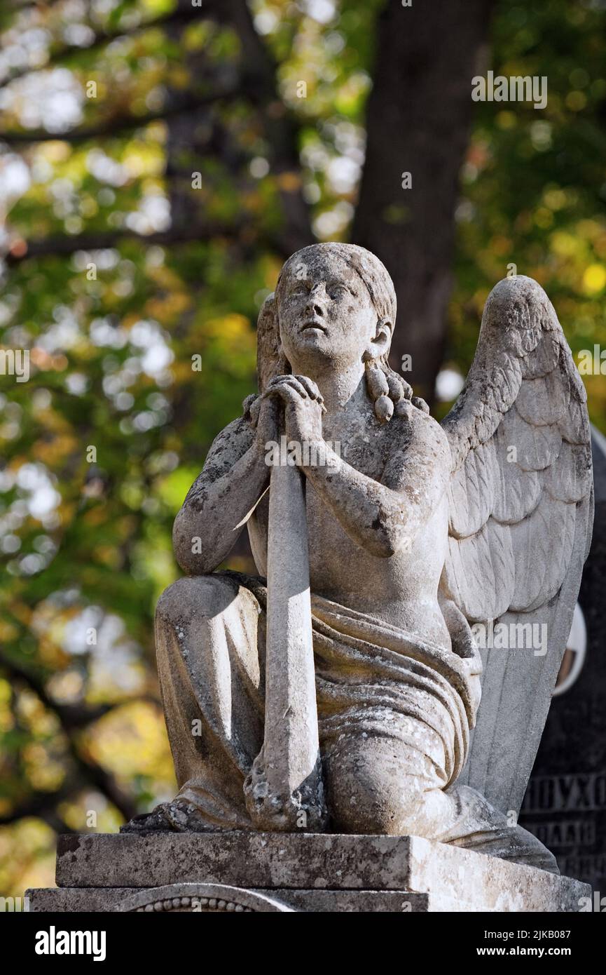Angel Crying Over Grave Tattoo