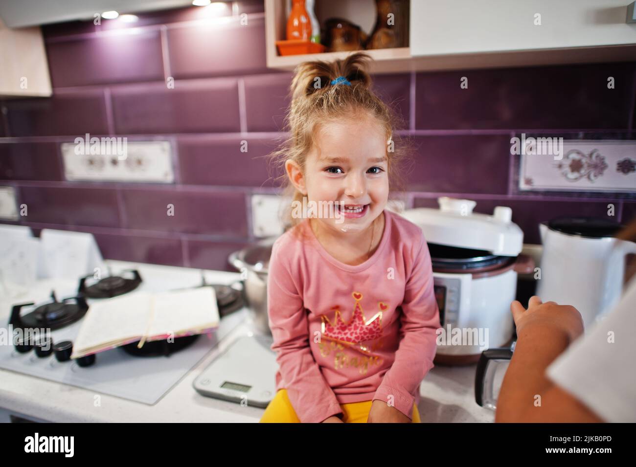 Kids cooking at kitchen, happy children's moments Stock Photo - Alamy
