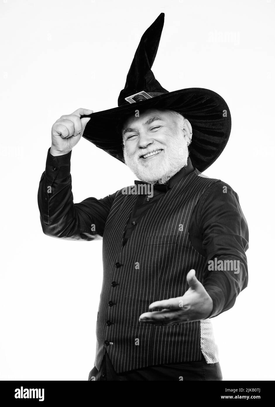 Halloween tradition. Cosplay outfit. Wizard costume hat Halloween party ...