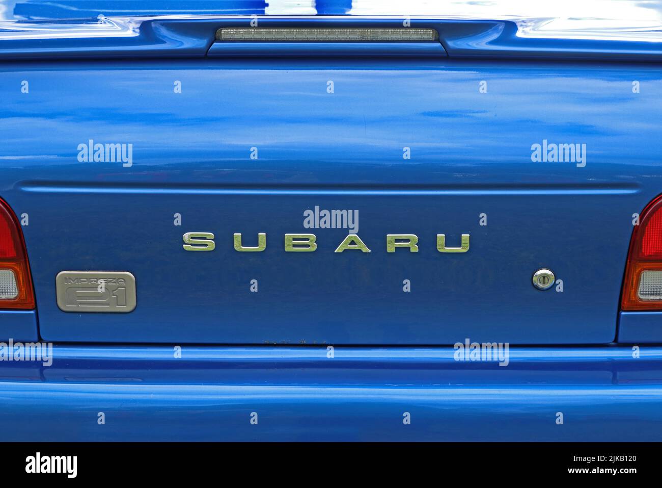 Rear of Subaru Impreza P1 Stock Photo - Alamy