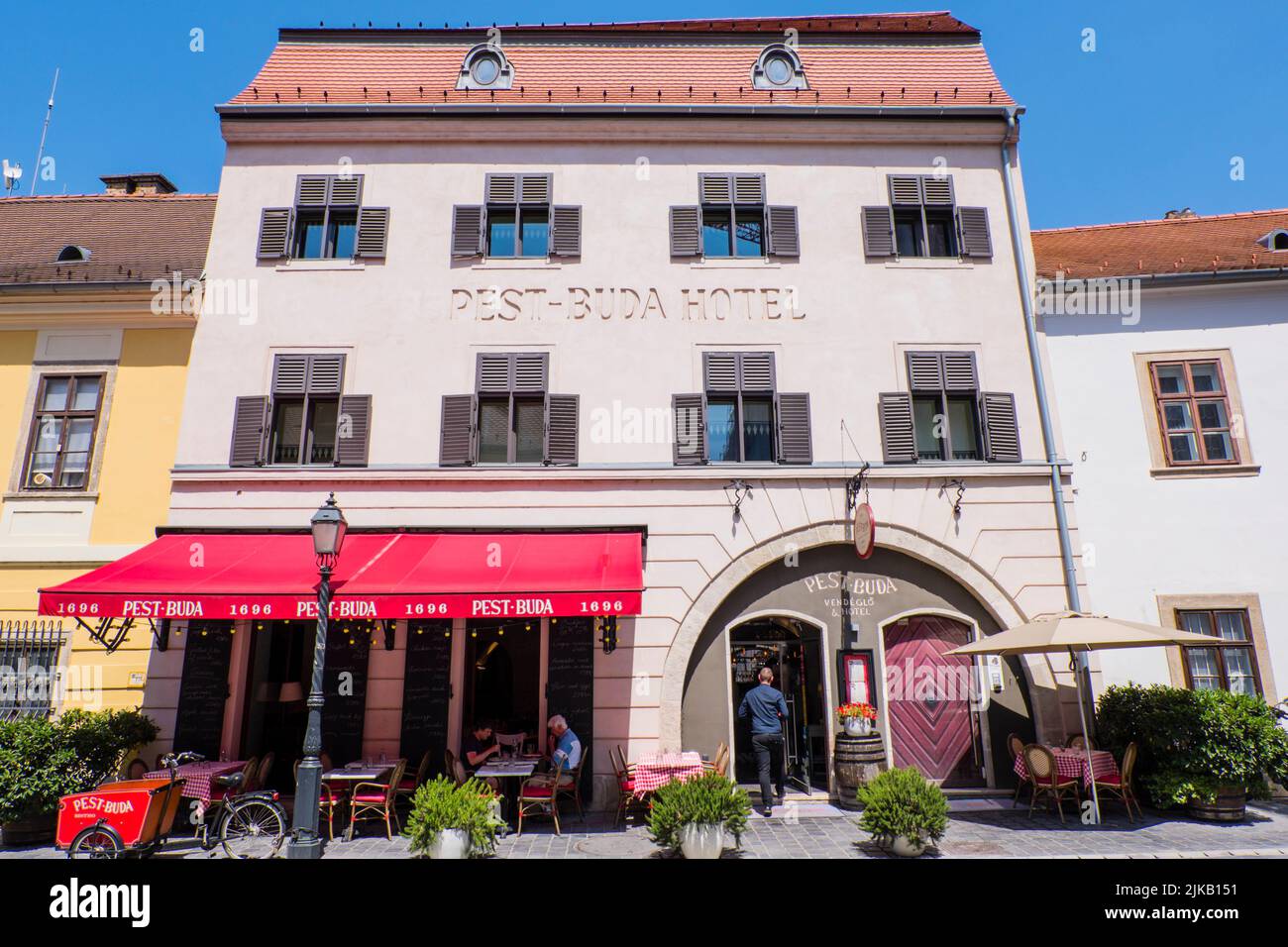 Pest Buda hotel, castle district, Buda, Budapest, Hungary Stock Photo ...