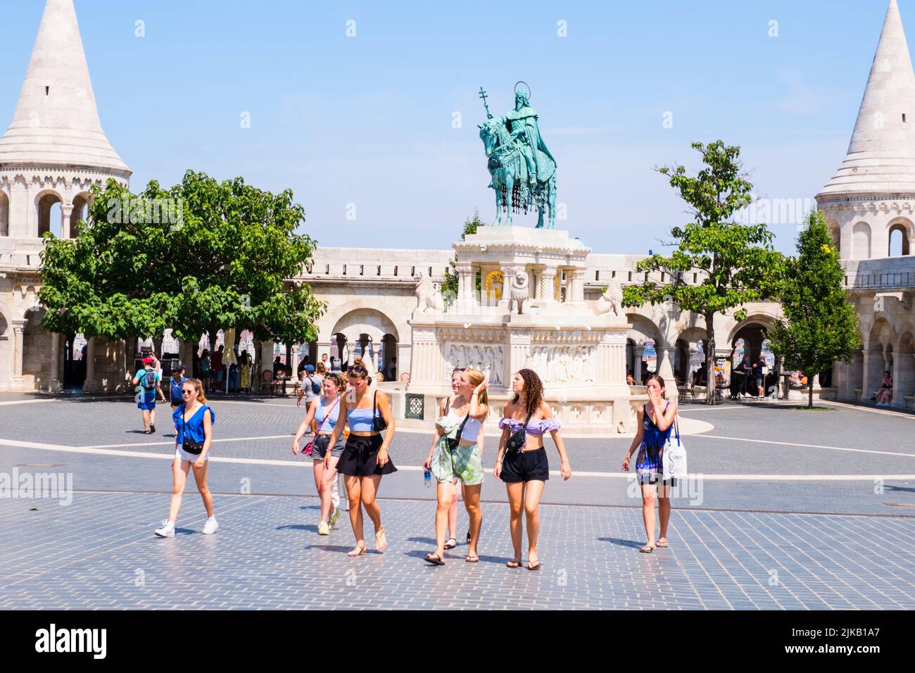 St Stephen's Statue, Szentháromság tér, castle district, Buda, Budapest ...
