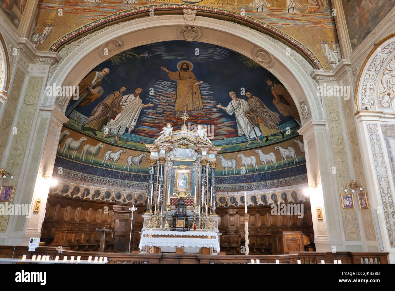 FRESCO ON THE CENTRAL DOME OF THE BASILICA OF SAINTS COSMA AND DAMIANO ...