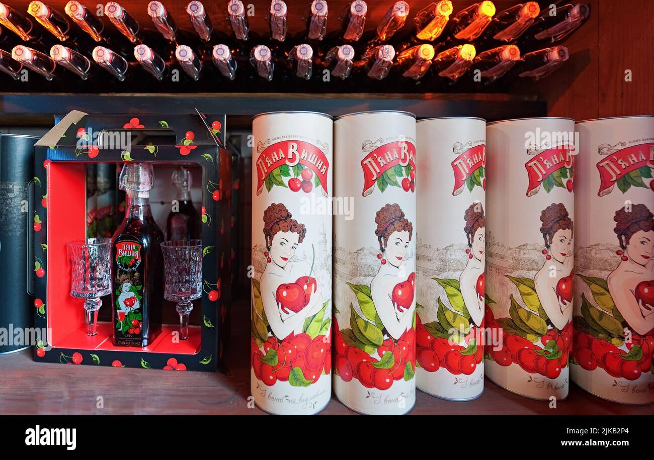 Production of the famous Drunk Cherry cafe in Lviv, Ukraine Stock Photo ...