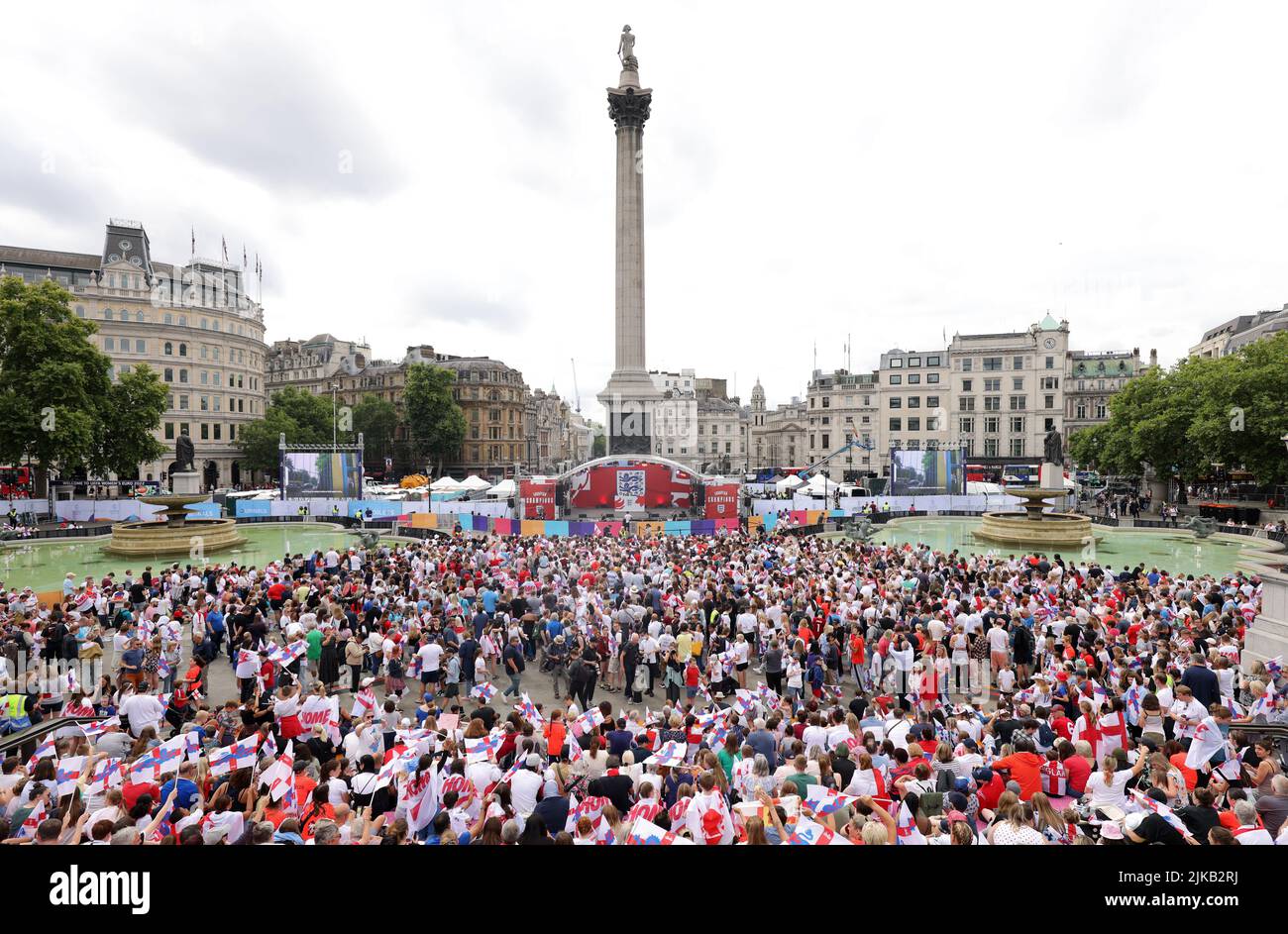 Crowds during a fan celebration to commemorate England's historic UEFA ...