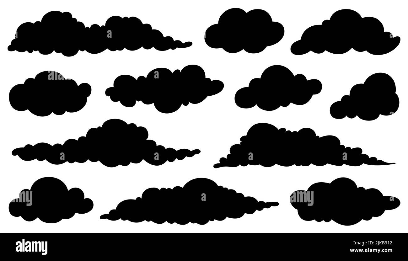 Weather clouds isolated flat Cut Out Stock Images & Pictures - Alamy