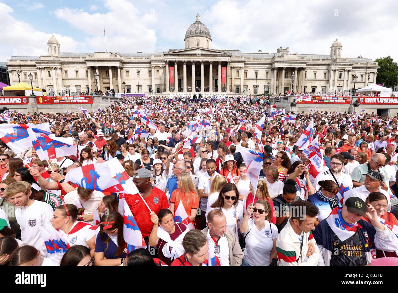 Crowds during a fan celebration to commemorate England's historic UEFA ...
